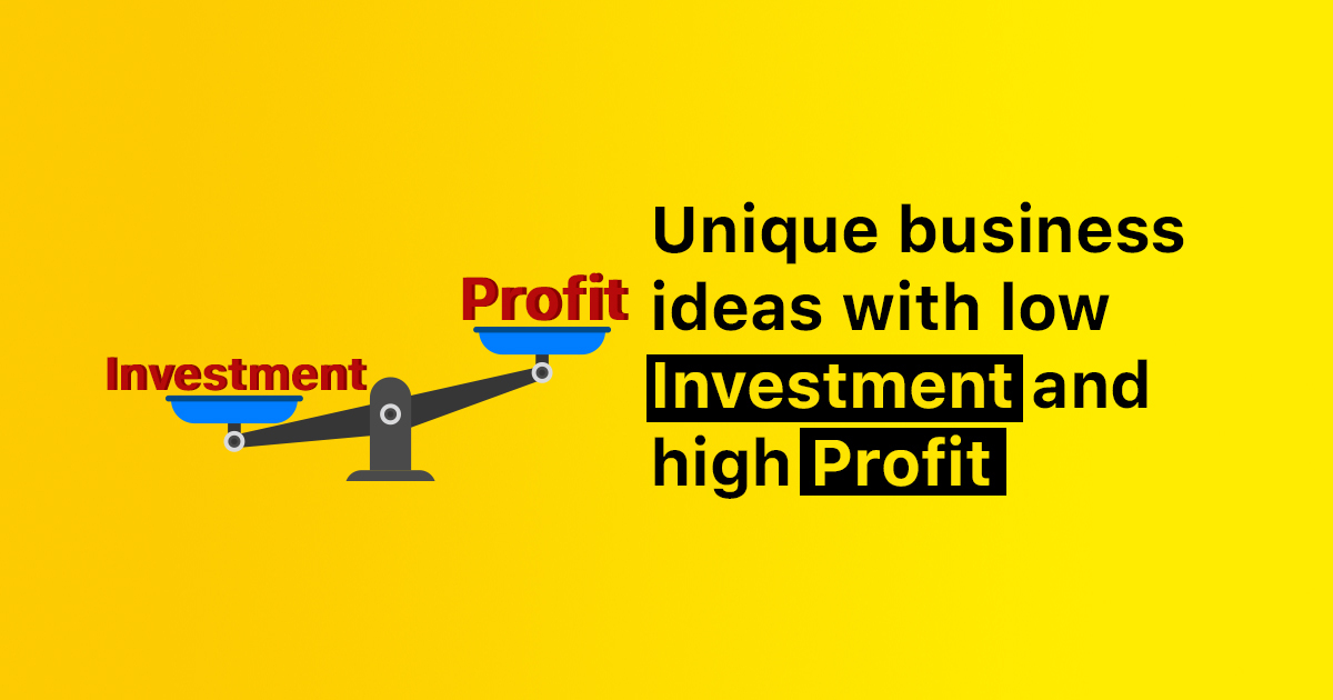 12 Unique business ideas with low Investment and high Profit